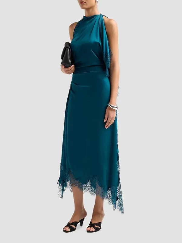 A.L.C. Miriam Draped Lace Midi Dress