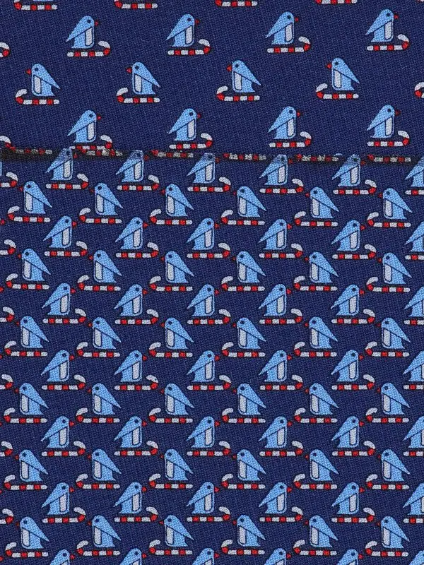 FERRAGAMO Penguin Silk Tie - Blue