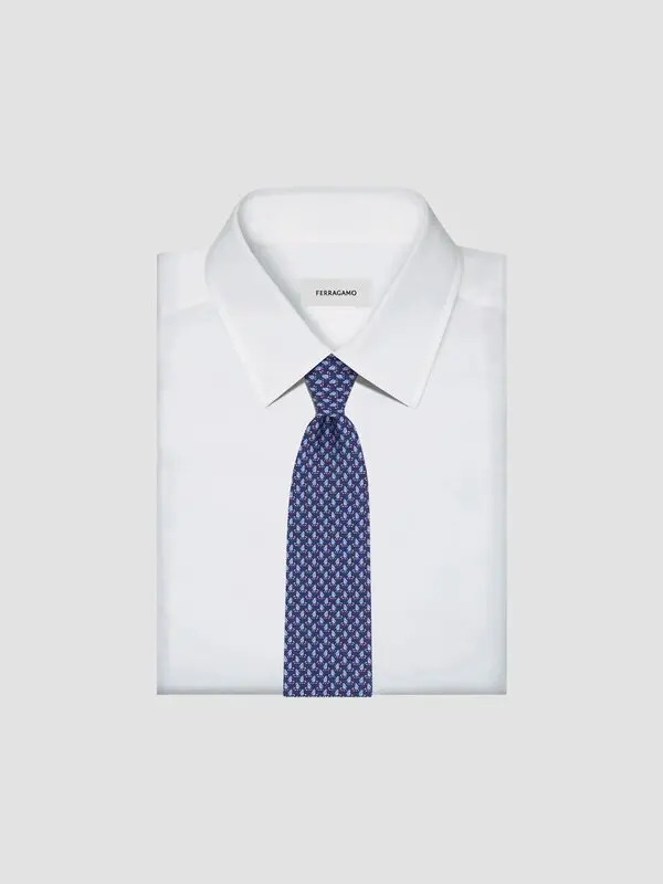 FERRAGAMO Penguin Silk Tie - Blue