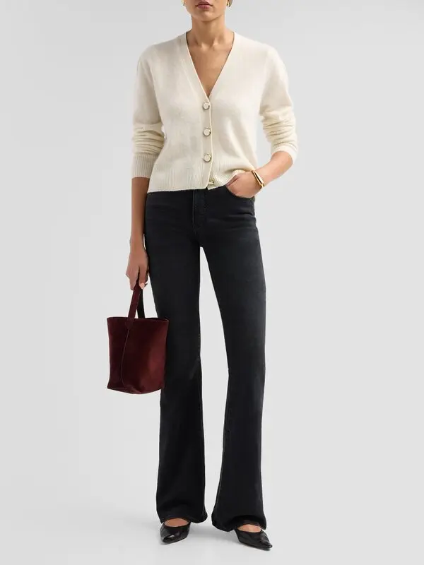 Veronica Beard Solene Brushed Cashmere V-neck Cardigan
