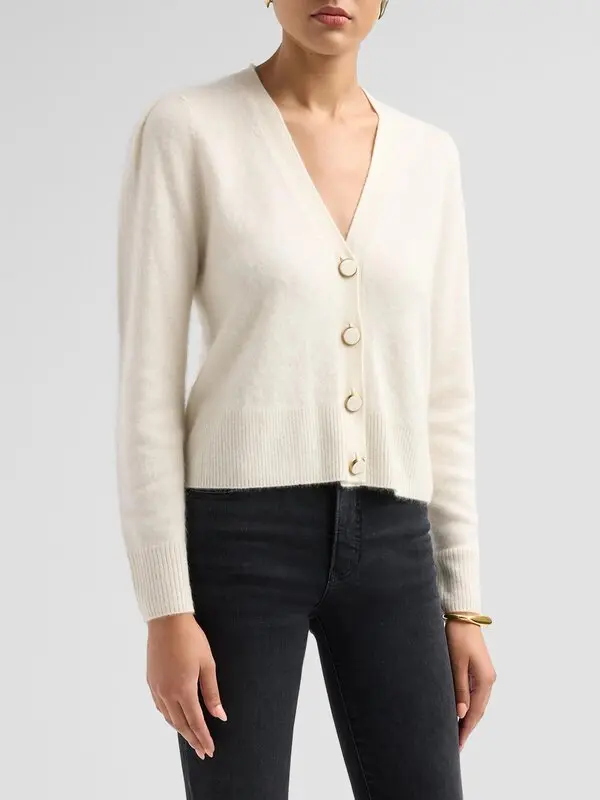 Veronica Beard Solene Brushed Cashmere V-neck Cardigan