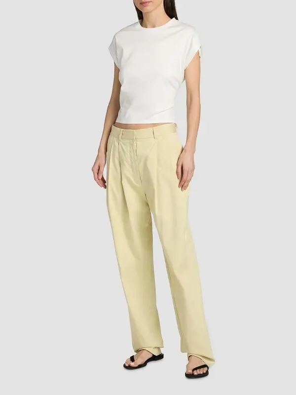 Proenza Schouler White Label Taya Pleated Cotton-blend Pants