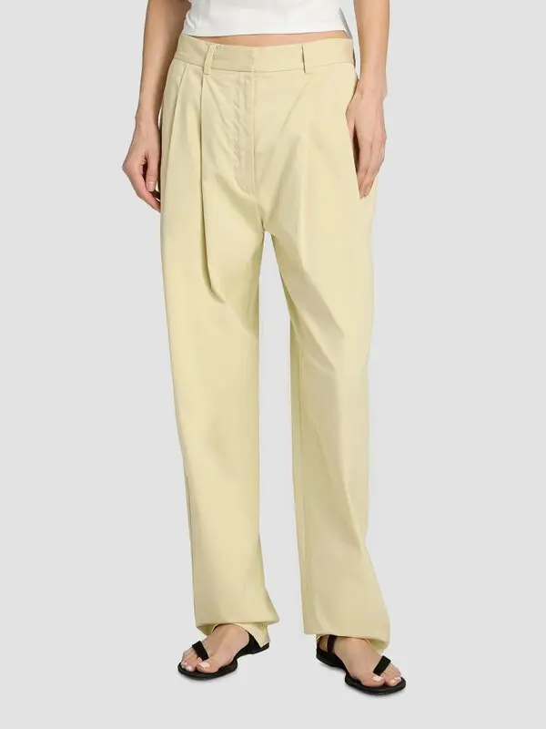 Proenza Schouler White Label Taya Pleated Cotton-blend Pants