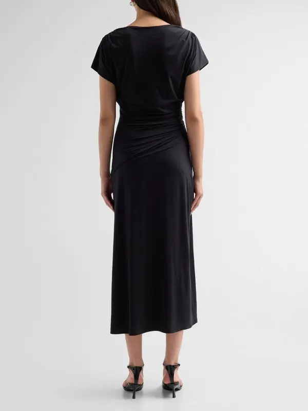 Veronica Beard Lila Ruched Midi Dress - Black
