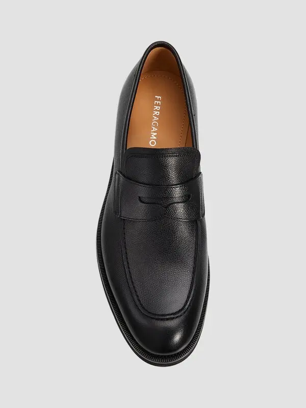 FERRAGAMO Stefanovit Leather Penny Loafers