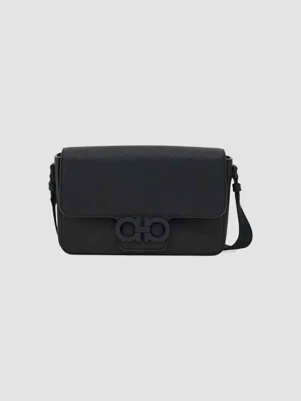 FERRAGAMO Leather Lock Shoulder Bag