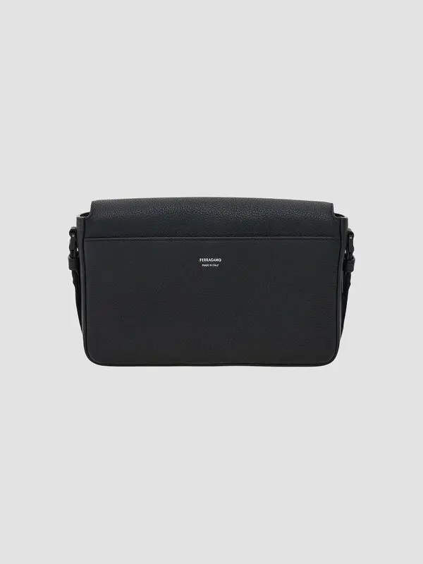 FERRAGAMO Leather Lock Shoulder Bag