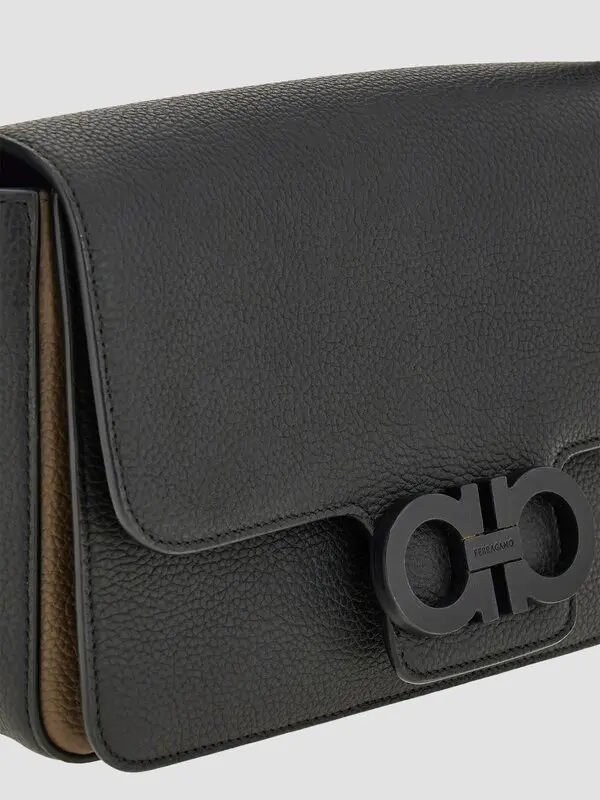 FERRAGAMO Leather Lock Shoulder Bag