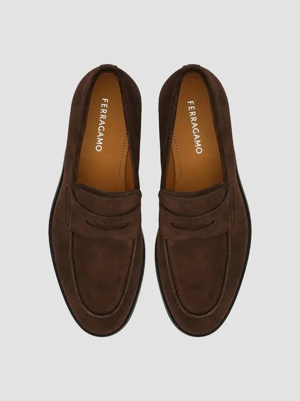 FERRAGAMO Stefanovit Suede Penny Loafers