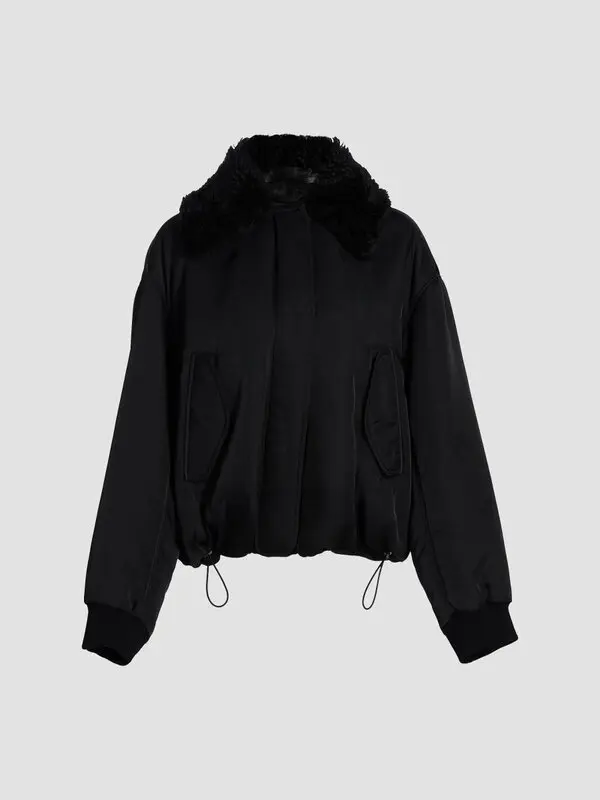 Proenza Schouler Vadra Faux-shearling Collar Twill Jacket