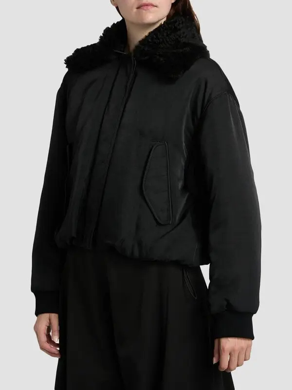 Proenza Schouler Vadra Faux-shearling Collar Twill Jacket