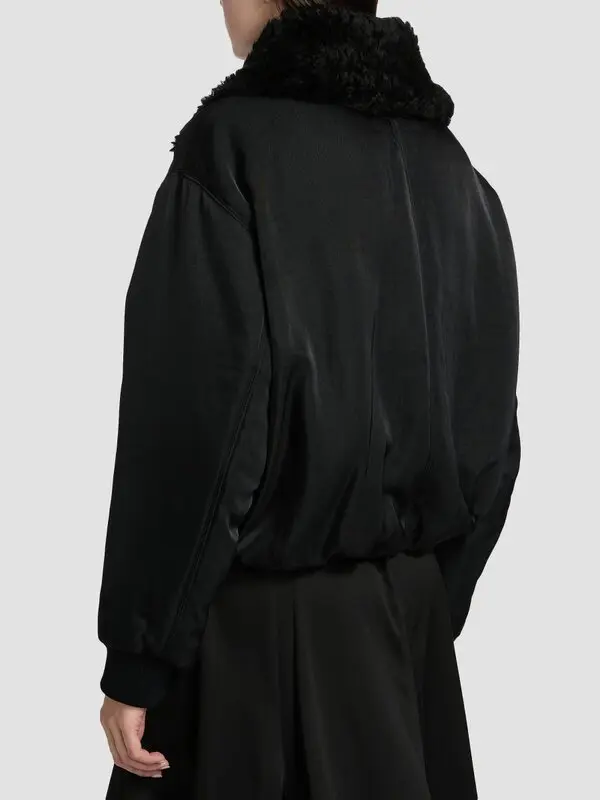 Proenza Schouler Vadra Faux-shearling Collar Twill Jacket