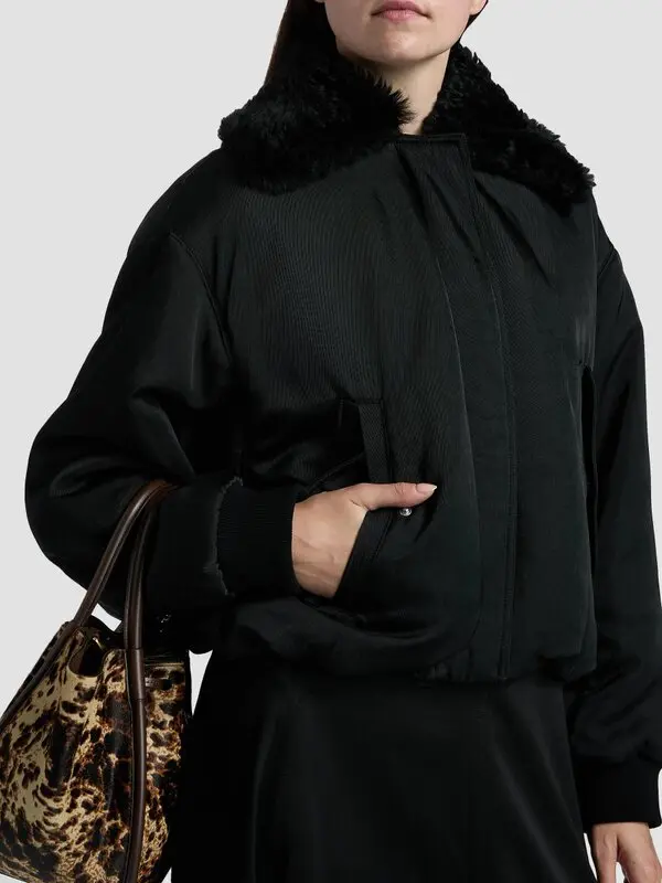 Proenza Schouler Vadra Faux-shearling Collar Twill Jacket