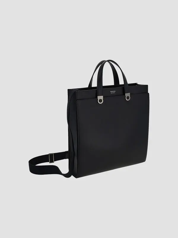 FERRAGAMO Trading Hammered Leather Tote