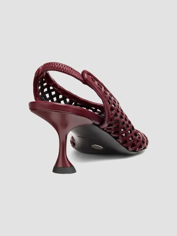 Proenza Schouler Tee 60mm Perforated Leather Slingback Pumps