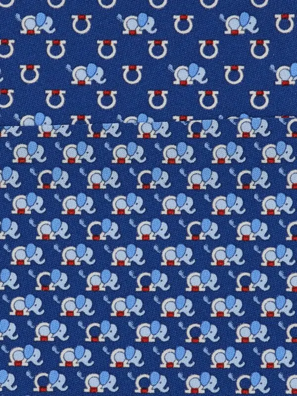 FERRAGAMO Orazio Elephant-pattern Silk Tie