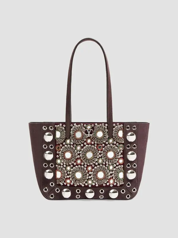 Valentino Garavani Nellcôte Mini Embroidered Shopping Tote Bag