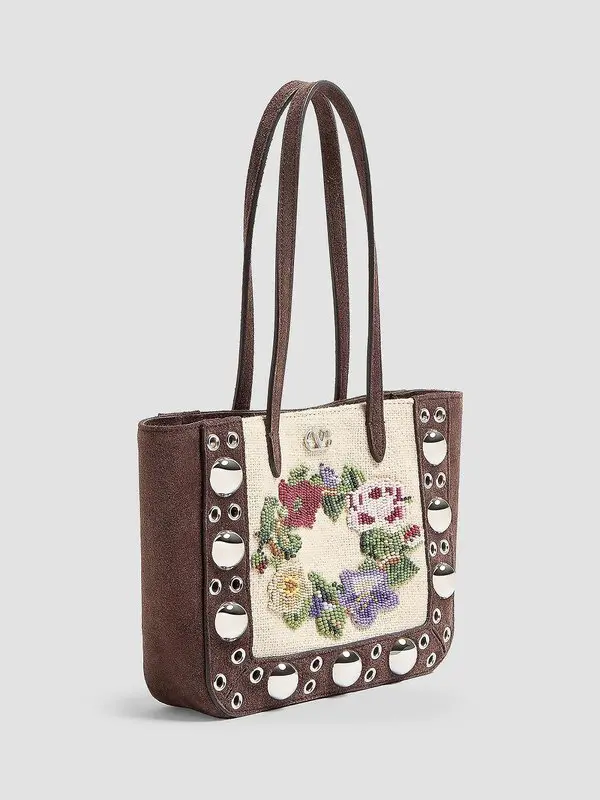Valentino Garavani Nellcote Mini Embroidered Top Handle Bag