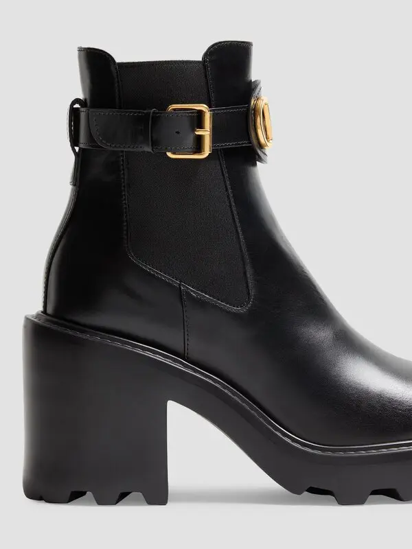 Valentino Garavani Vlogo Signature Calfskin Beatle 90mm Boots