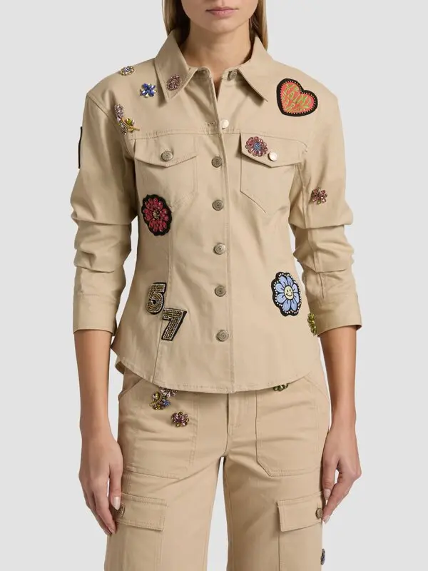 Cinq À Sept Canyon Embellished Stretch-cotton Jacket