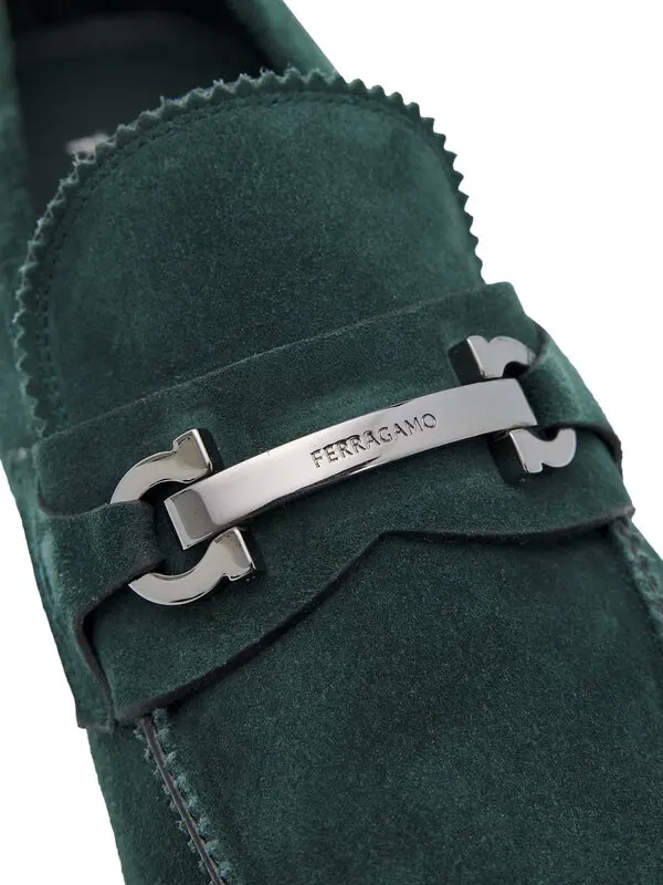 FERRAGAMO Bently Leather Loafers - Moss