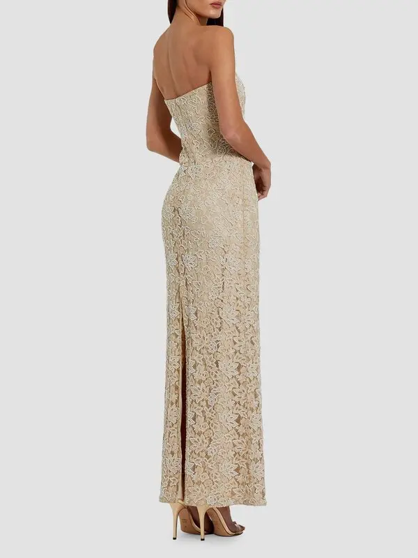Mac Duggal Embellished Lace Strapless Sweetheart Gown