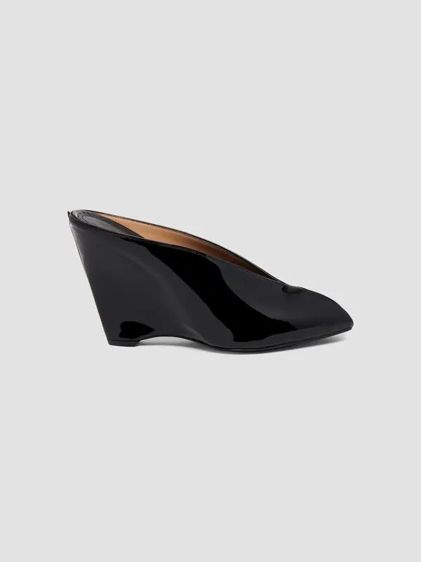 FERRAGAMO Alicia 95mm Patent Leather Wedge Mules