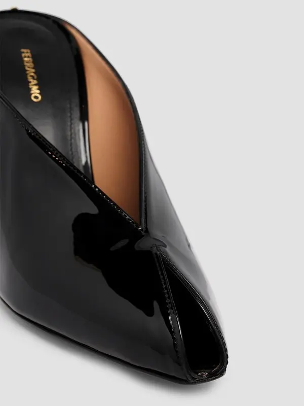 FERRAGAMO Alicia 95mm Patent Leather Wedge Mules