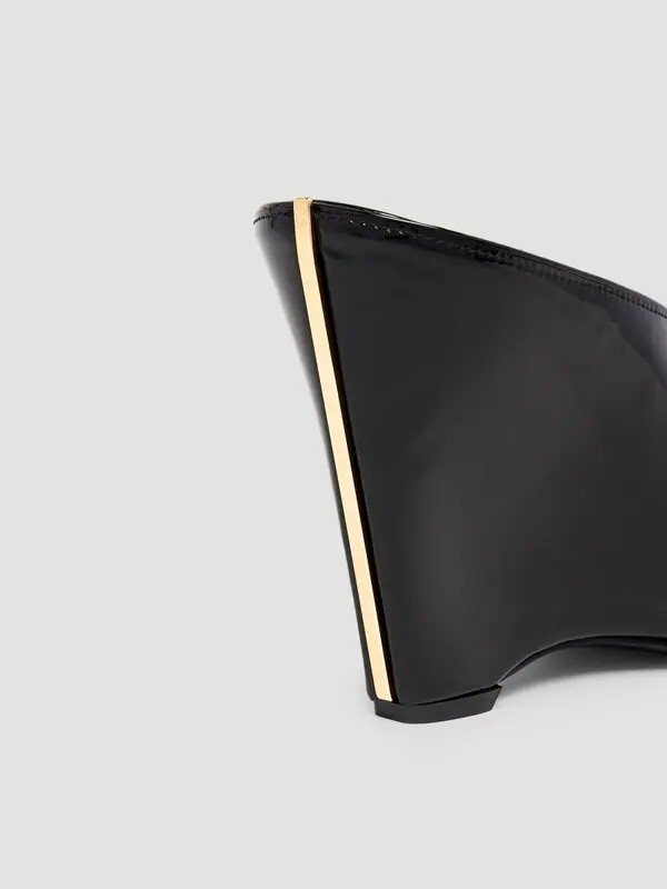 FERRAGAMO Alicia 95mm Patent Leather Wedge Mules