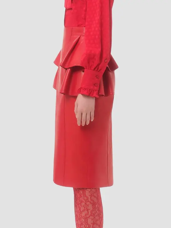 Valentino Garavani Leather Midi Skirt
