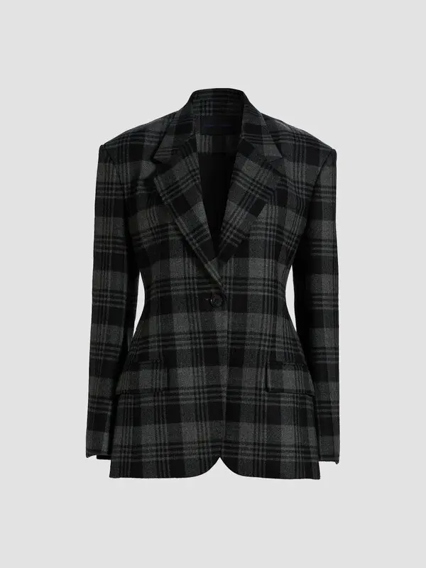 Proenza Schouler Daria Plaid Cotton Blazer