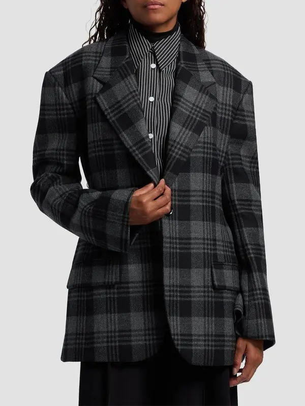Proenza Schouler Daria Plaid Cotton Blazer