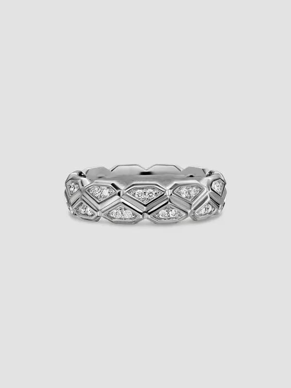 David Yurman Hex Band Ring In Sterling Silver