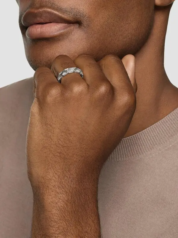 David Yurman Hex Band Ring In Sterling Silver