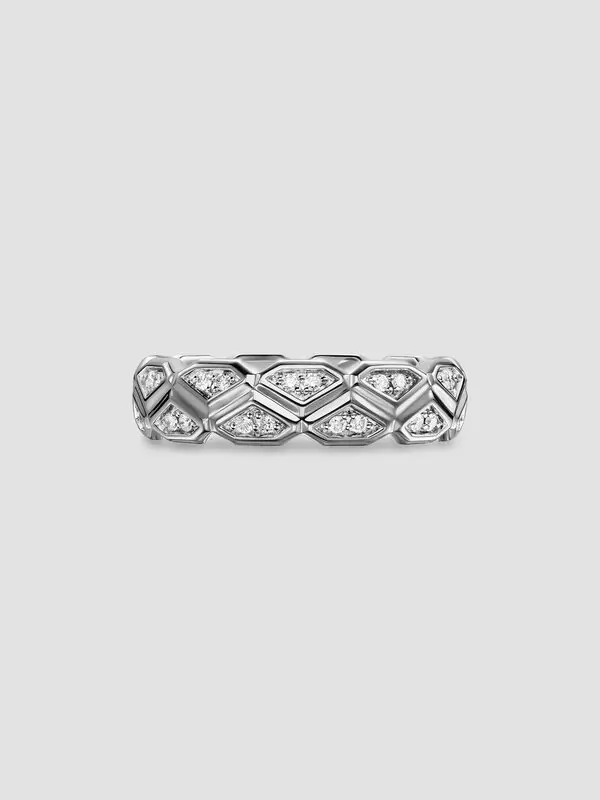 David Yurman Hex Band Ring In Sterling Silver
