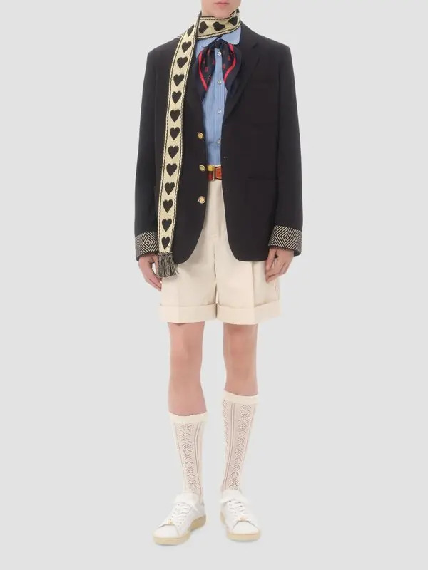 Valentino Garavani Cotton Canvas Cuffed Bermuda Shorts