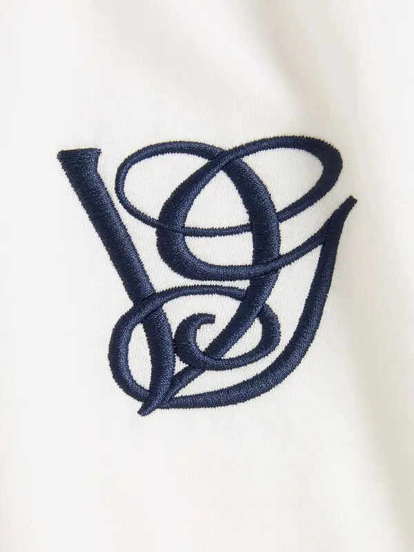 Valentino Garavani Cotton T-shirt With Vg Patch - Ivory