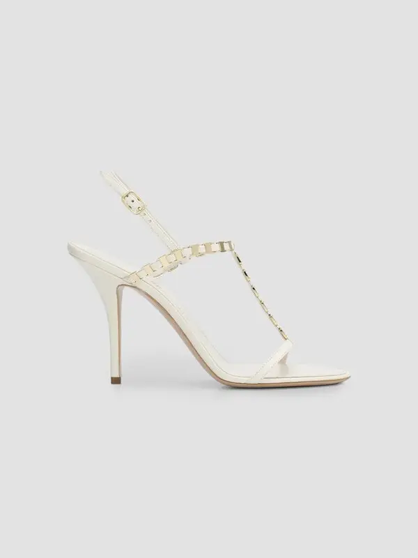 FERRAGAMO Estea 95mm T-strap Slingback Sandals - Mascarpone