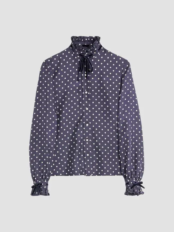 Valentino Garavani Twill Shirt With Plus De Pois Print