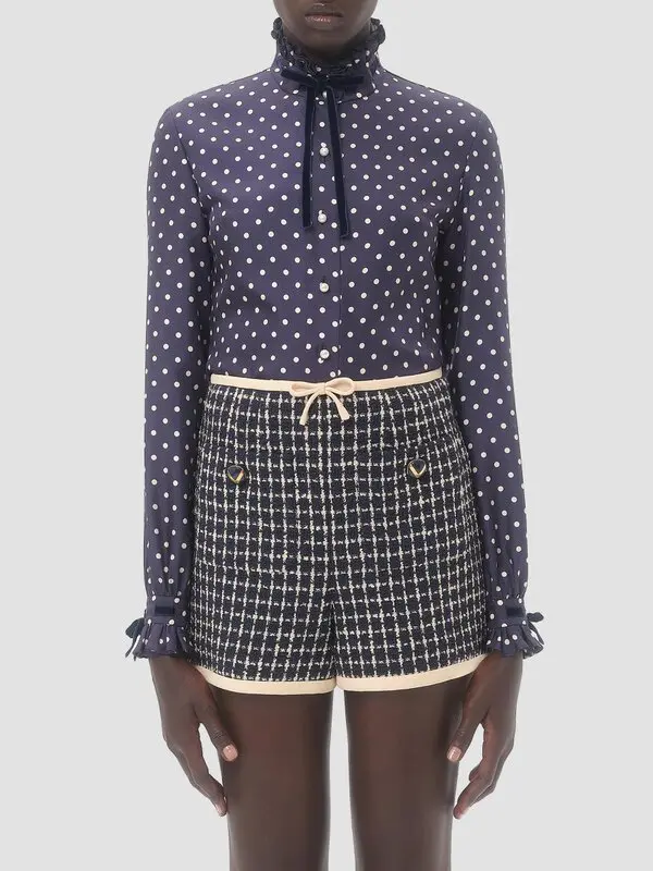 Valentino Garavani Twill Shirt With Plus De Pois Print