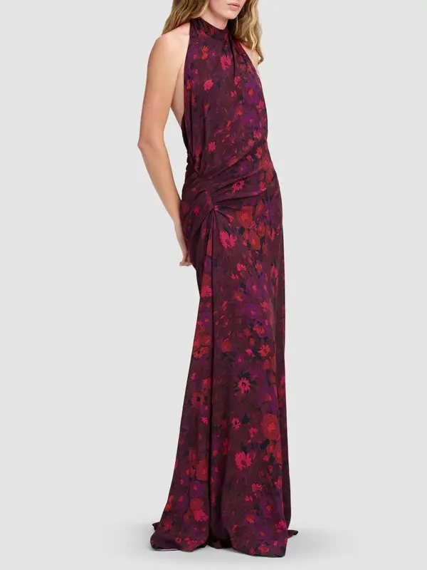 A.L.C. Scarlett Floral Halter Gown