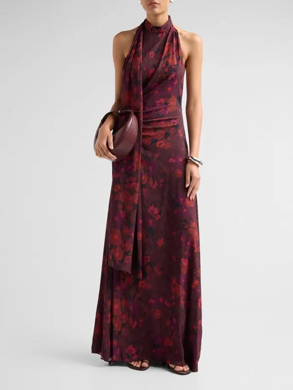 A.L.C. Scarlett Floral Halter Gown