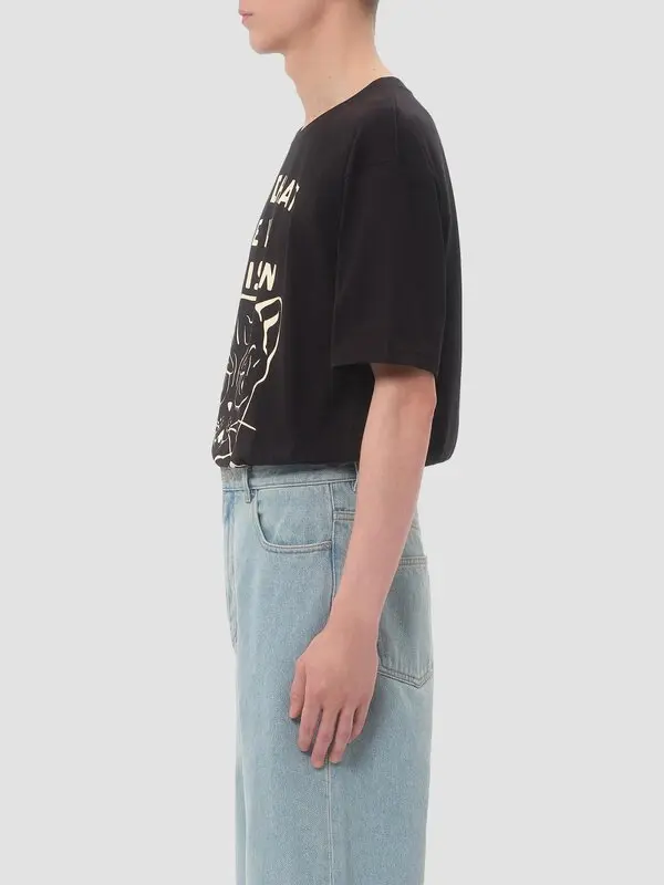 Valentino Garavani Cotton T-shirt With Chat De La Maison Print