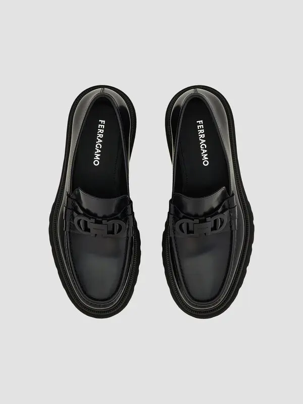 FERRAGAMO Patent Leather Lug-sole Loafers