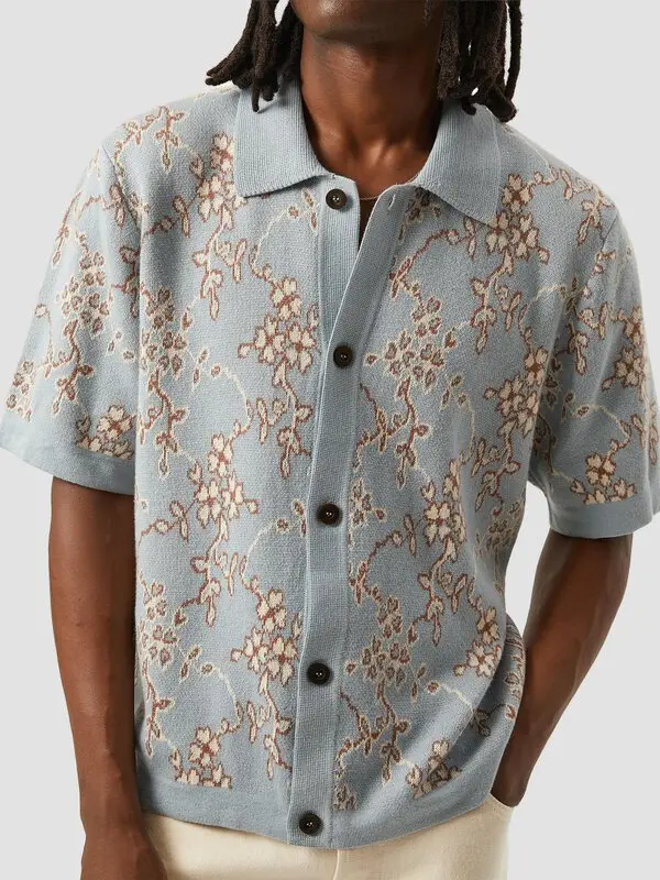 CORRIDOR Trellis Knit Cotton Shirt