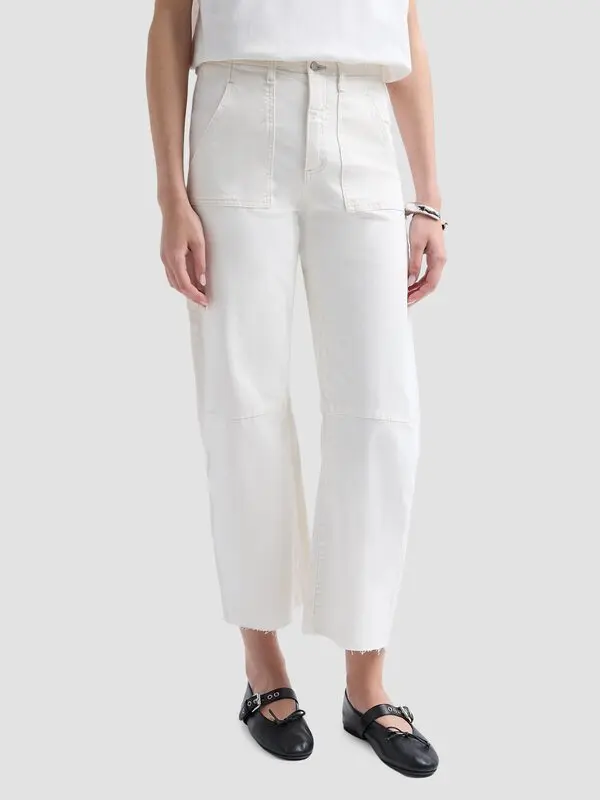 LE JEAN Utility Crop Jeans - Bone