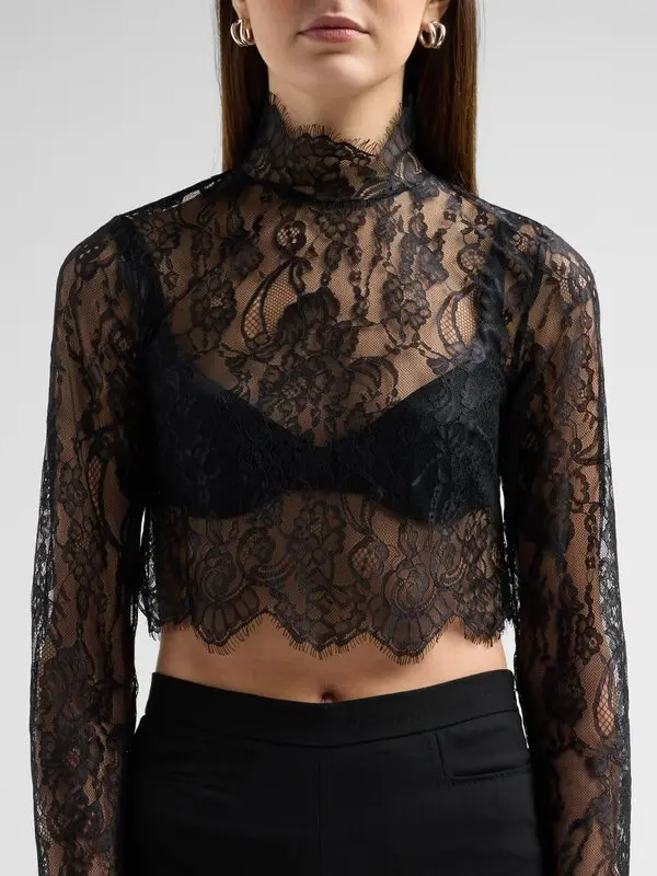 L'Agence Henriette Lace Long-sleeve Top