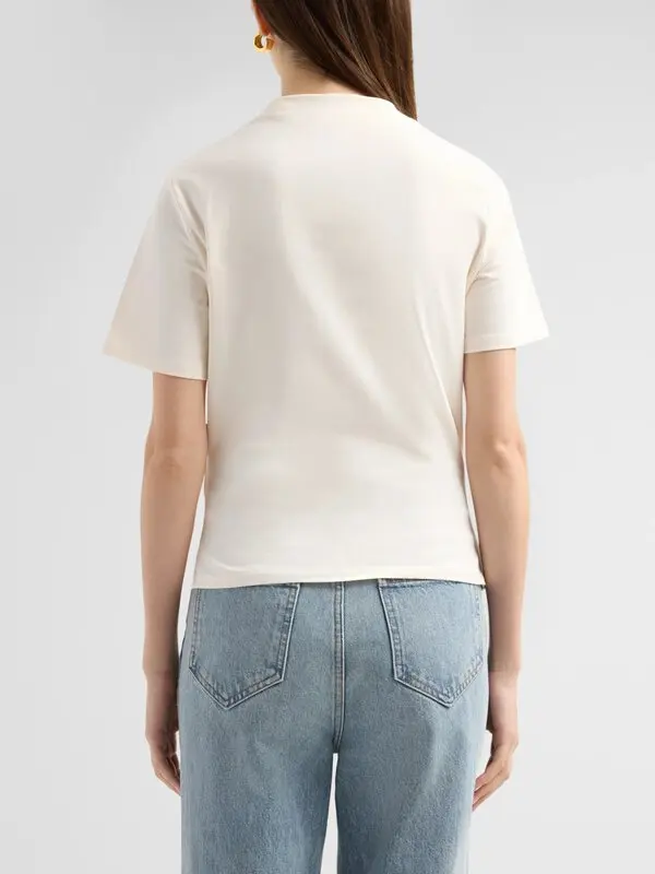 LE JEAN Willow Cotton-blend Draped T-shirt