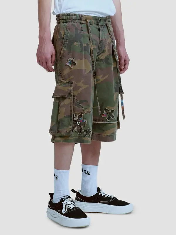 NAHMIAS Floral-appliqué Cargo Shorts