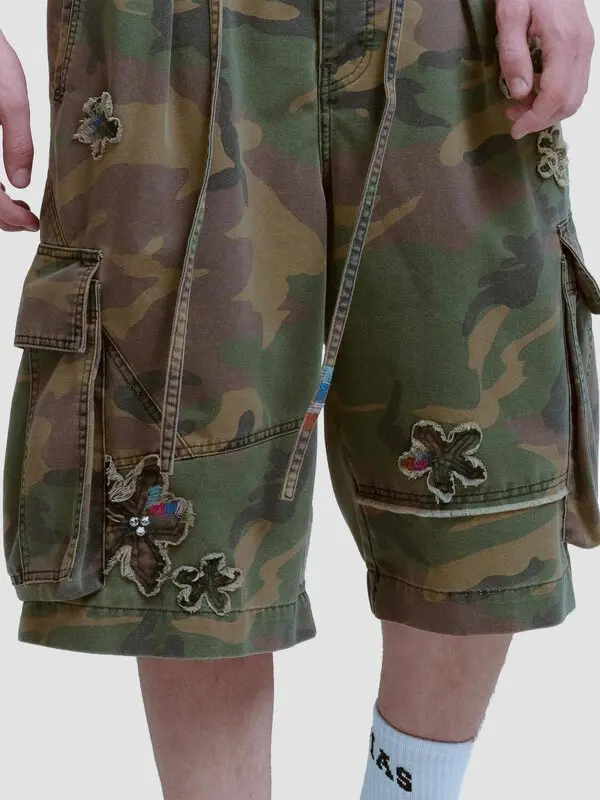 NAHMIAS Floral-appliqué Cargo Shorts